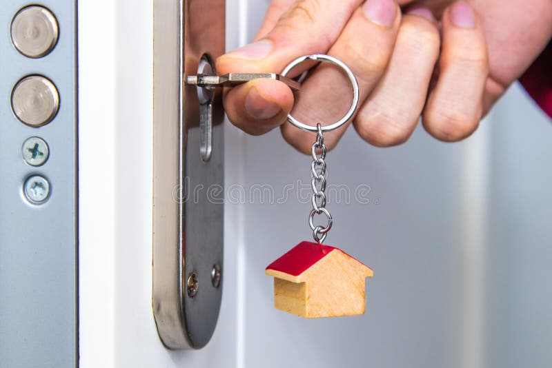 Hand Opening the Door with the Key Stock Image - Image of hand, keys ...