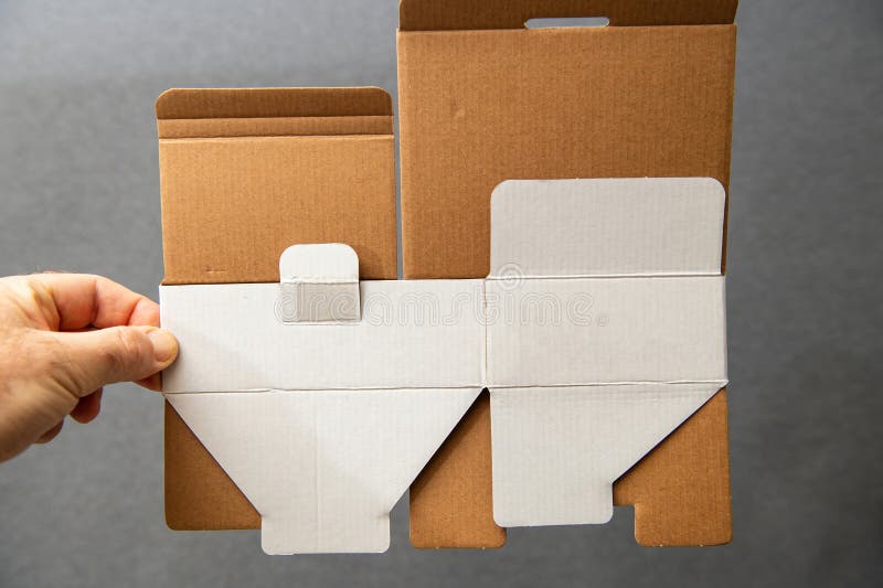 Hand Opening Innovative Cardboard Box Stock Image - Image of handling ...