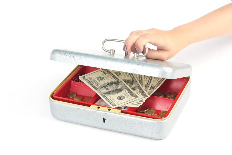 Opening tin can of money stock image. Image of opener - 12372845