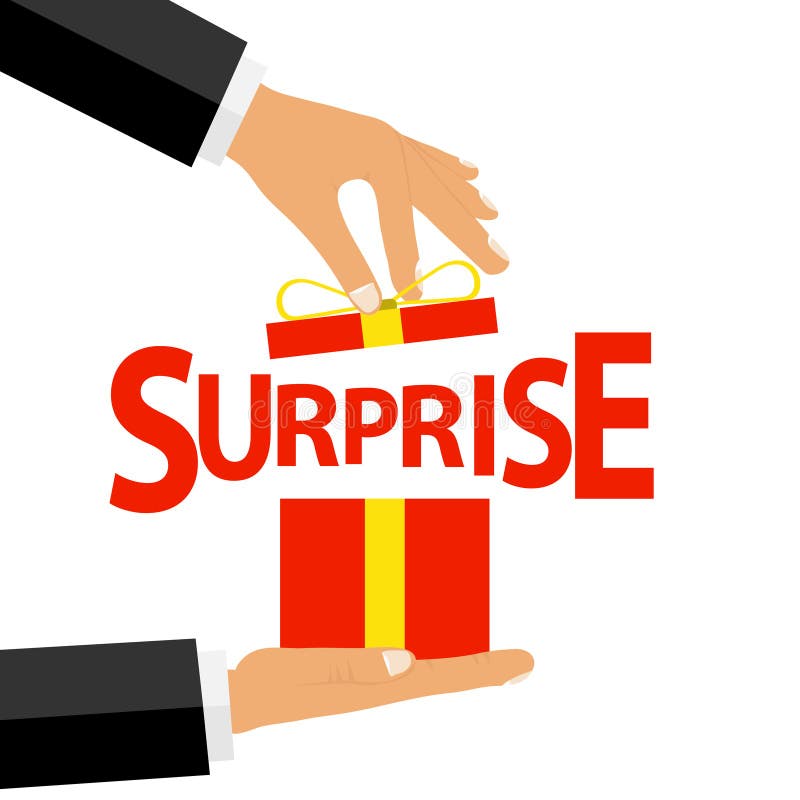 The Hand Opens the Box with the Gift. a Hand Holds a Present with a ...