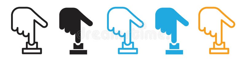 Hand-Operated Push Button Alert Icon for Quick Response Actions Stock ...