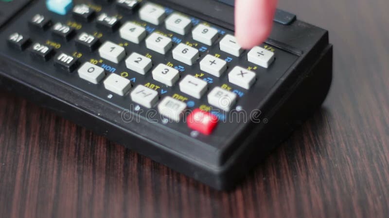 Hand Operates Old Retro Calculator at Workstation Stock Footage - Video ...