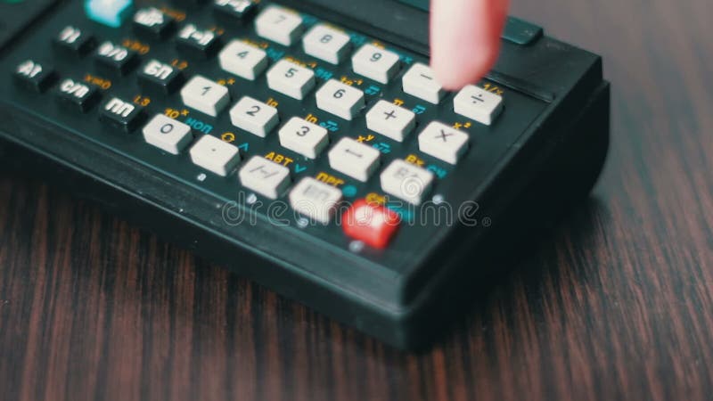 Hand Operates Old Retro Calculator at Workstation Stock Footage - Video ...