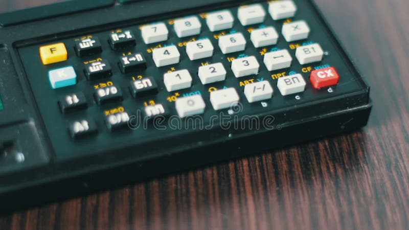 Hand Operates Old Retro Calculator at Workstation Stock Footage - Video ...