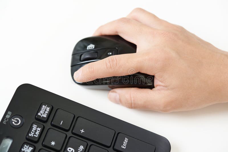 Hand Operating the Computer Mouse Stock Image - Image of guide, life ...