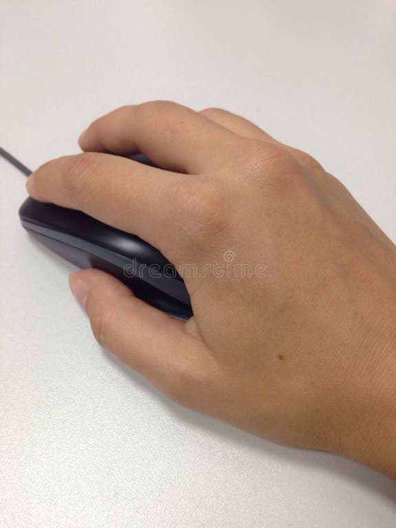 Hand Operating Computer Mouse Stock Image - Image of internet, human ...