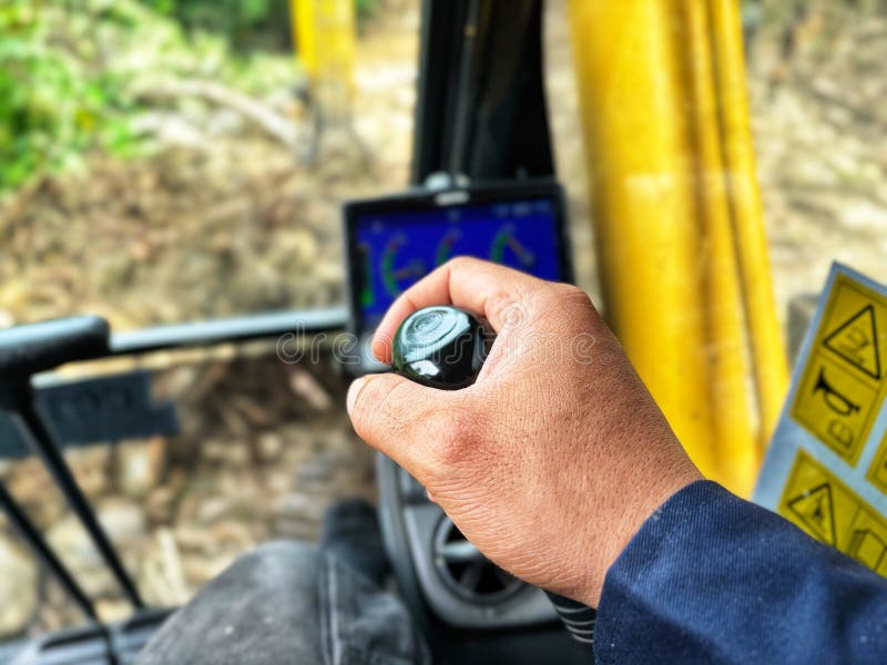 Operate Excavator Heavy Equipment Stock Photo - Image of large, builder ...