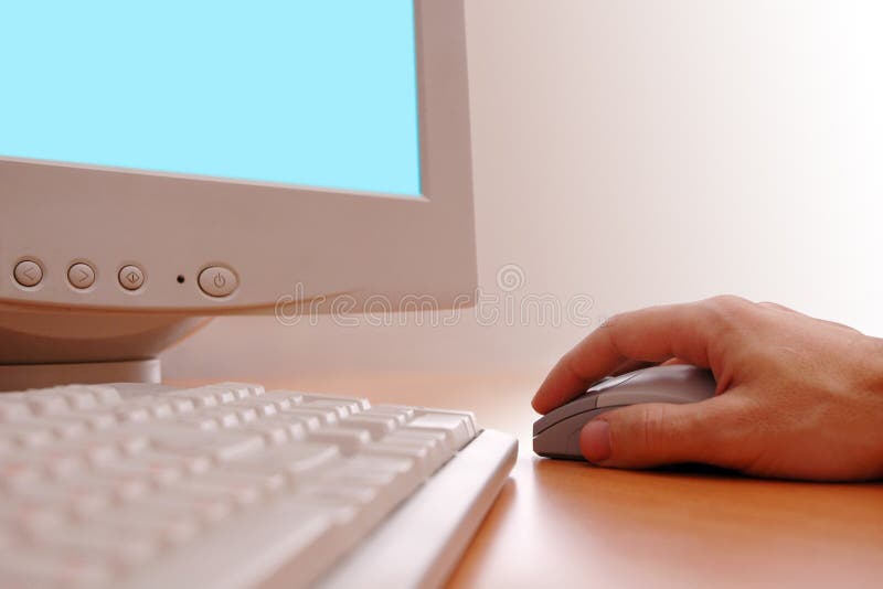 Hand operating a mouse stock image. Image of computer - 1604943