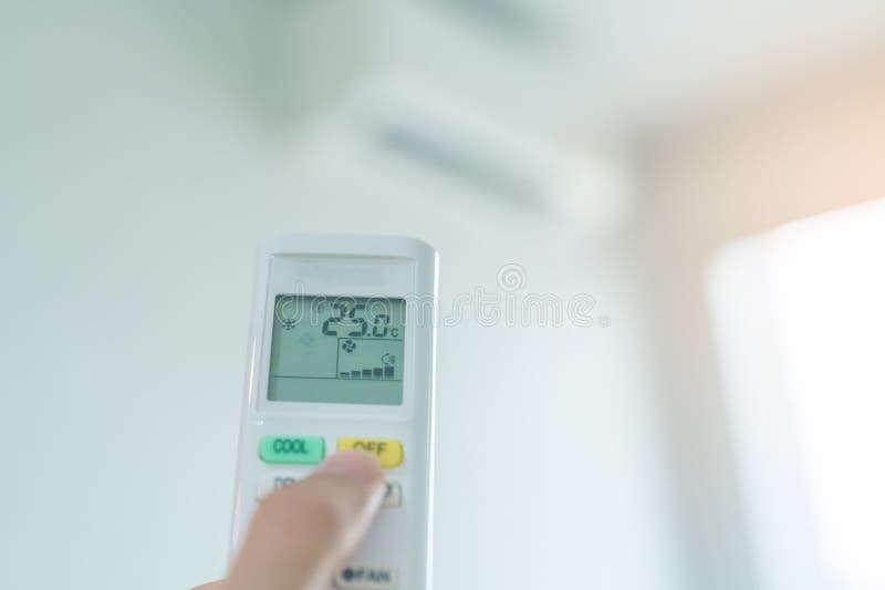 Hand Operating Remote Controller for Adjust Air Conditioner Inside the ...