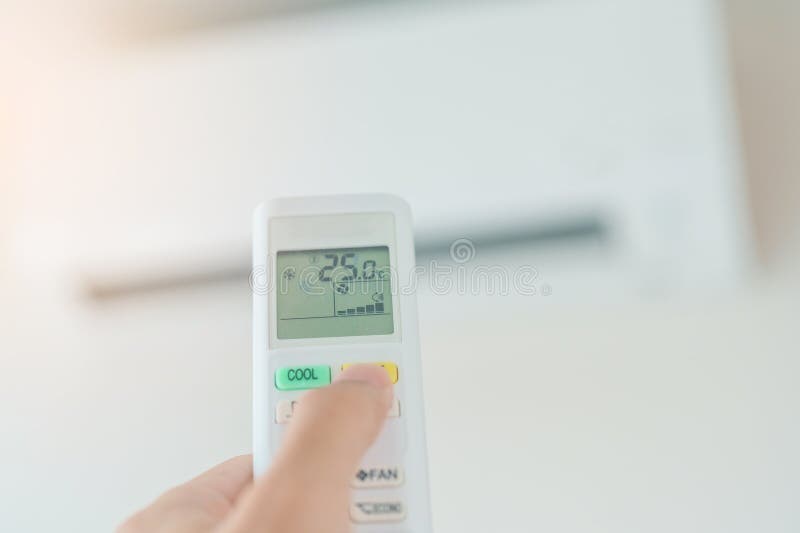 Hand Operating Remote Controller for Adjust Air Conditioner Inside the ...