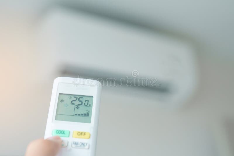 Hand Operating Remote Controller for Adjust Air Conditioner Inside the ...