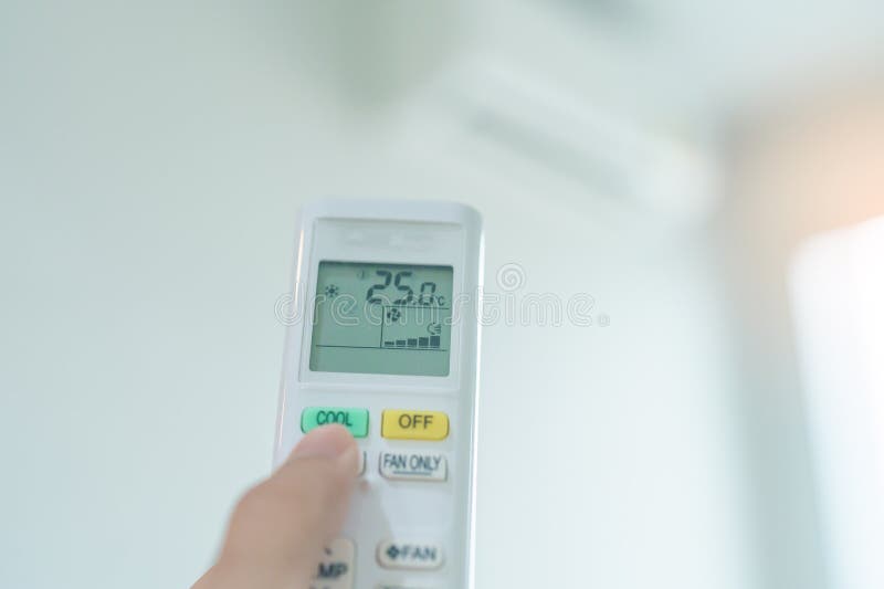 Hand Operating Remote Controller for Adjust Air Conditioner Inside the ...