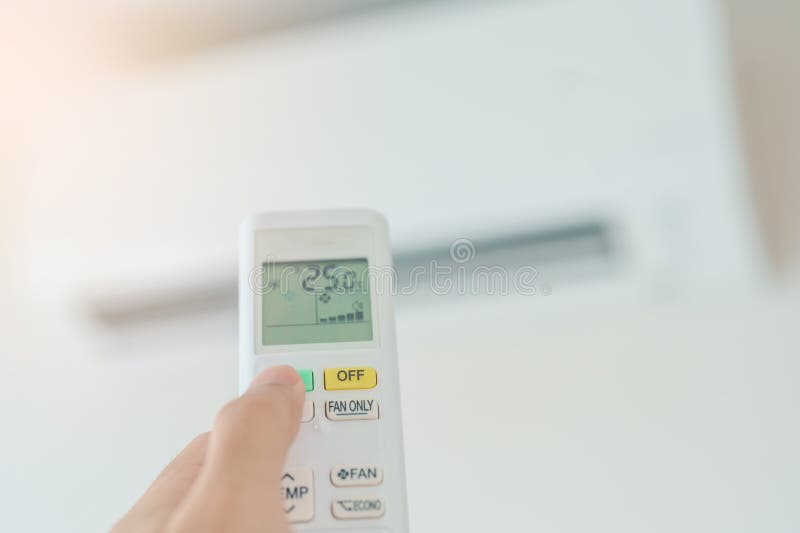 Hand Operating Remote Controller for Adjust Air Conditioner Inside the ...