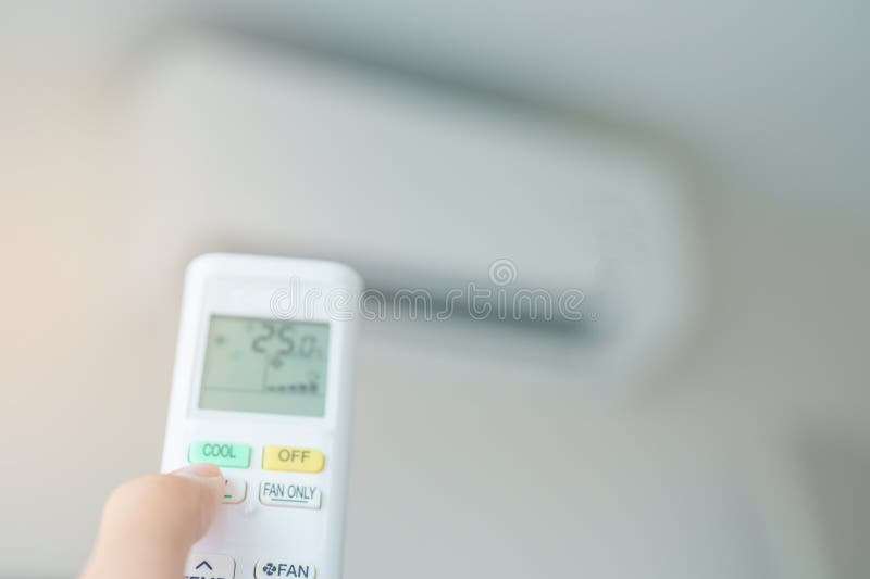 Hand Operating Remote Controller for Adjust Air Conditioner Inside the ...