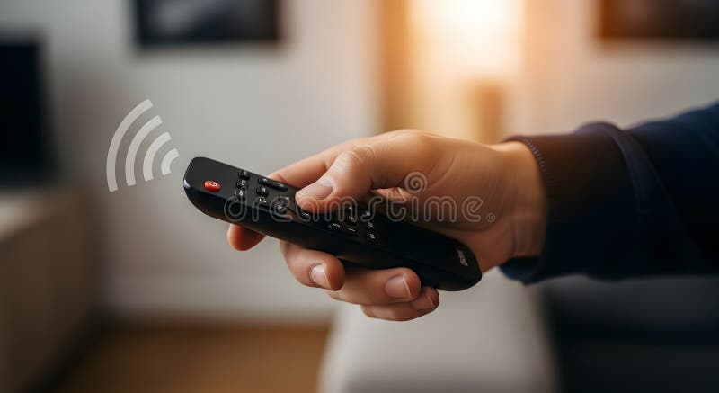 Hand Operating Smart Television Remote, Using Modern Technology ...