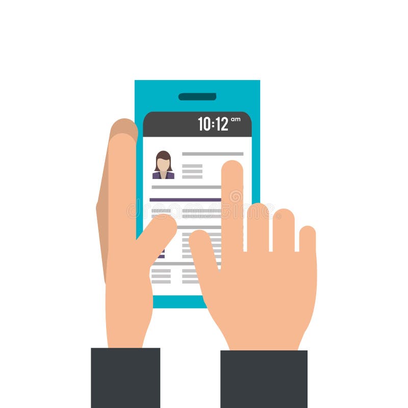 Hand Operating Smartphone Mobile Stock Image - Image of hand, business ...