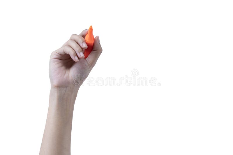 Hand with Orange Highlights Isolated on White Background Stock Image ...