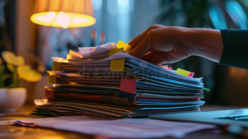 The Hand Sorting Documents.AI Generated Image Stock Image - Image of ...