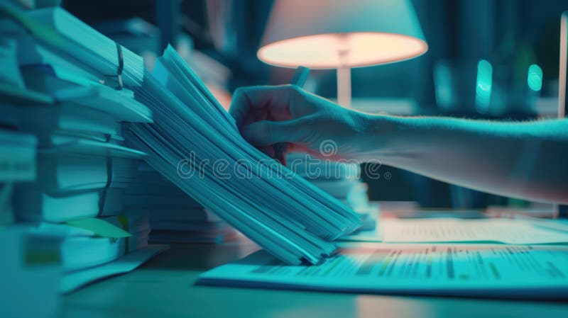 The Hand Sorting Documents. AI Generated Stock Photo - Image of budget ...