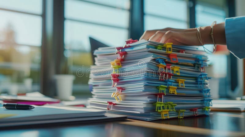 The Stack of Office Documents. AI Generated Stock Photo - Image of ...