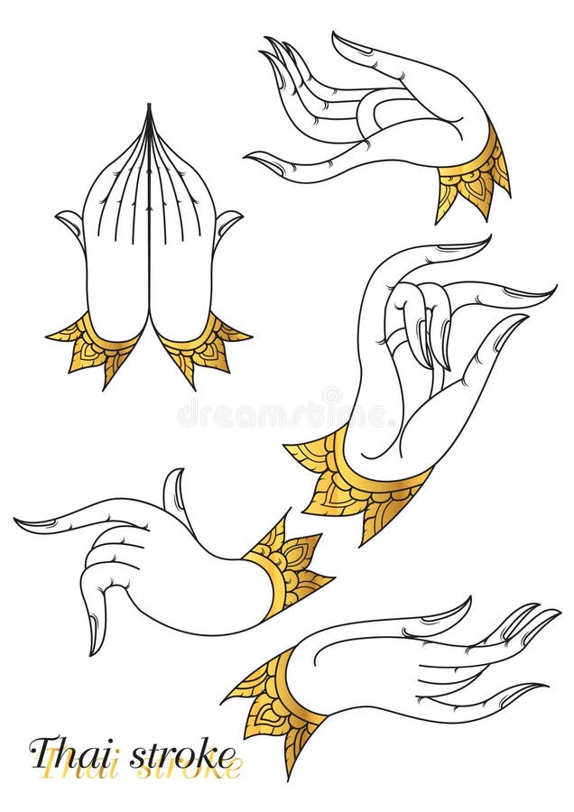 Hand outline stroke vector stock vector. Illustration of thailand ...