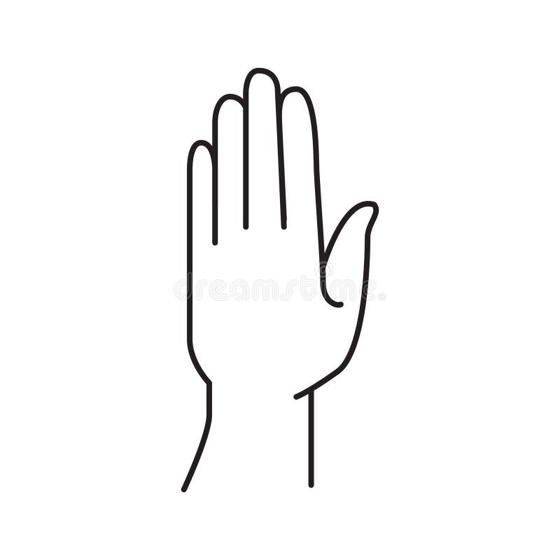 Hand Outline Vector. on White Background. Human Hand Outline Stock ...