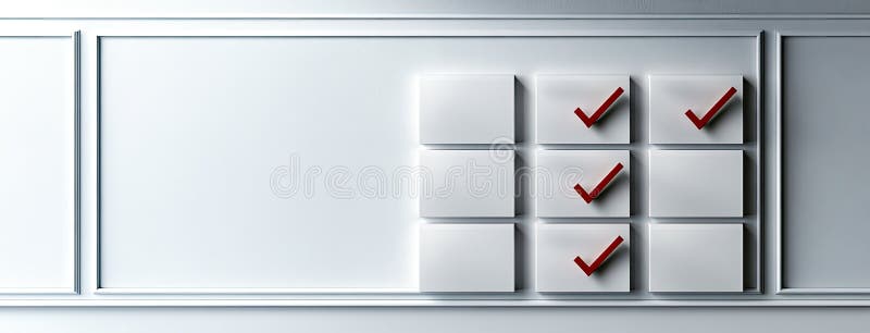 Hand is Outlining Check Boxes on White Paper with a Red Marker, Focused ...