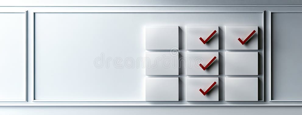 Hand is Outlining Check Boxes on White Paper with a Red Marker, Focused ...