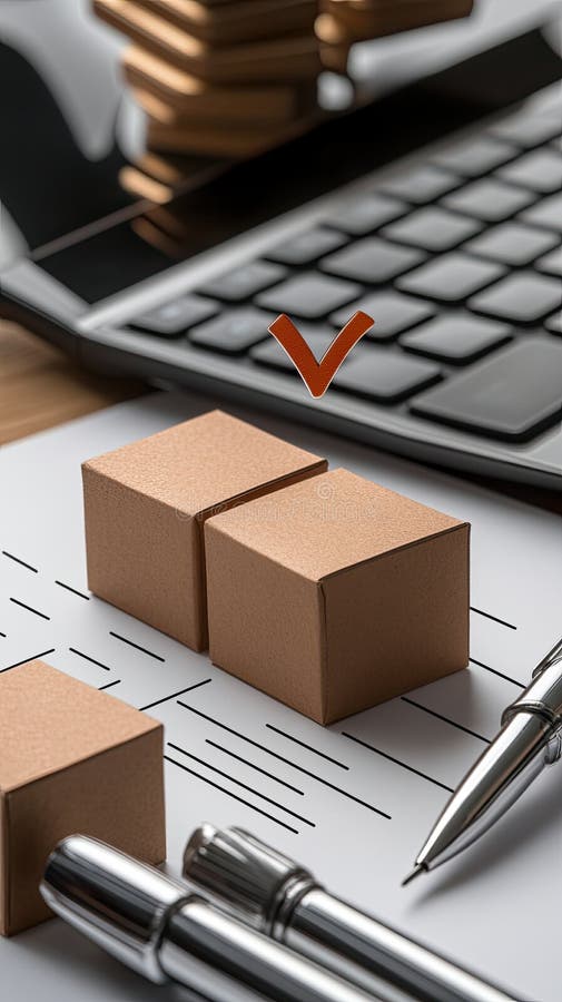 Hand is Outlining Check Boxes on White Paper with a Red Marker, Focused ...