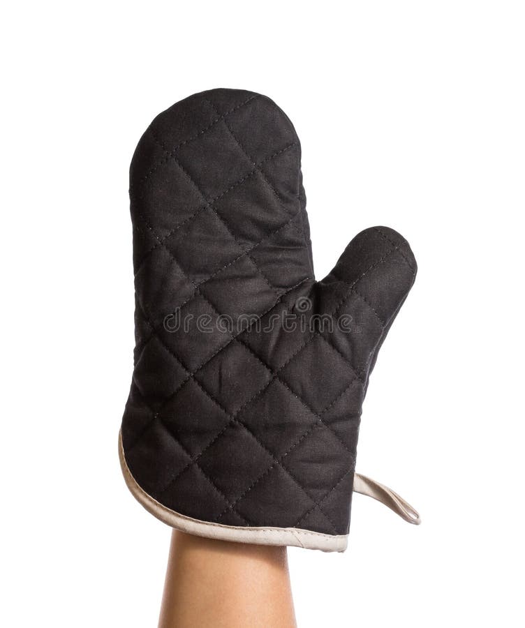 Hand in Oven Mitt Holding Freshly Baked Bun Stock Photo - Image of ...