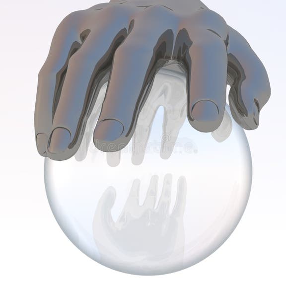 Hand over Crystal Ball stock illustration. Illustration of grab - 3964632