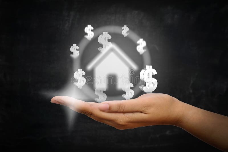 Hand Over Dollar and Home Sign Stock Image - Image of estate, dollars ...