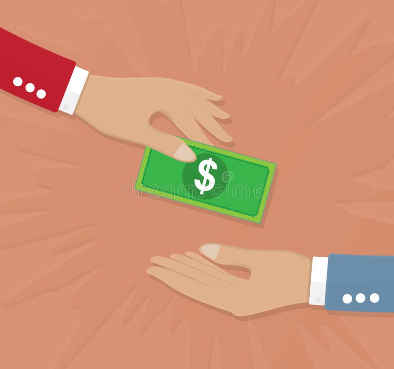 Hand over money stock vector. Illustration of giving - 63493262