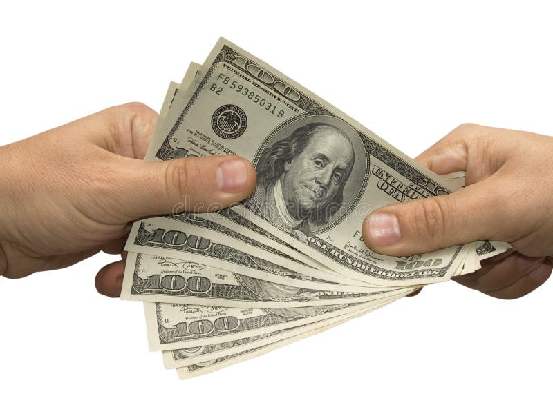 Hand Over Money The Other Hand Stock Image - Image of casual, isolated ...