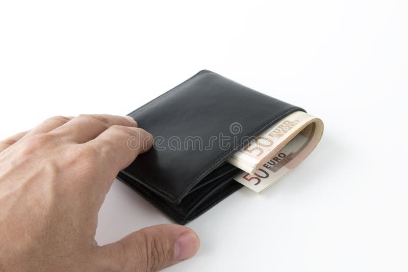 Hand Hand Over Wallet with Money Stock Image - Image of fifty, jackpot ...