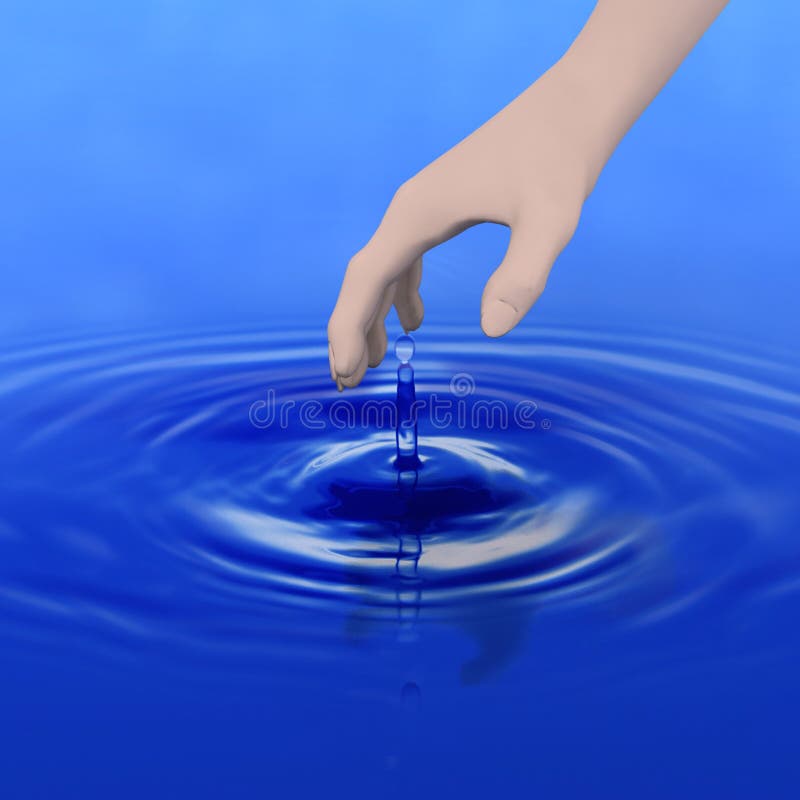 Hand over Water stock illustration. Illustration of skin - 15201186