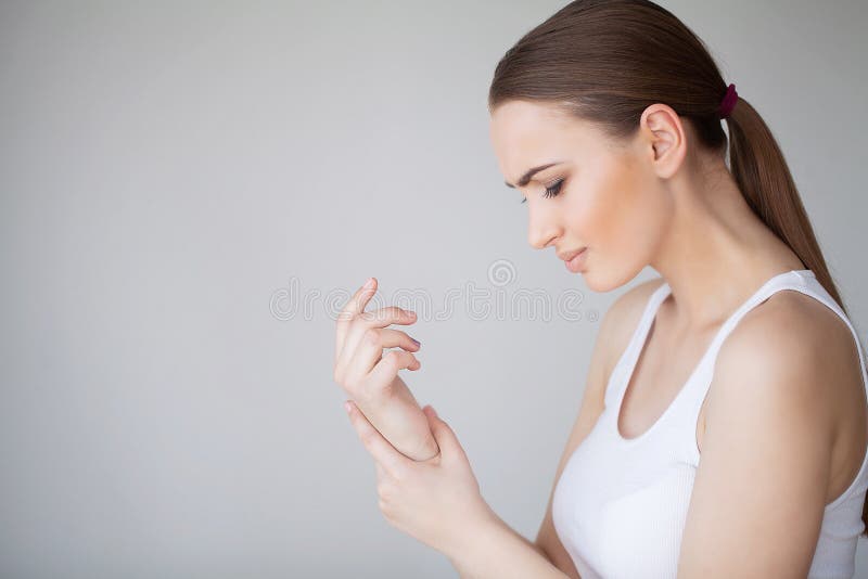 Hand Pain. Acute Pain in a Woman Hand Stock Photo - Image of hand ...
