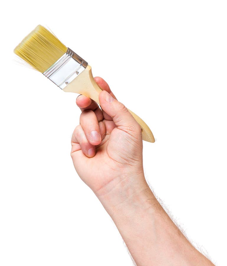 Hand with paintbrush stock photo. Image of background - 21497010