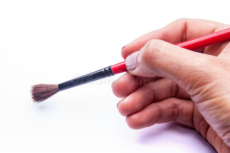 Hand Paint Brush Set Tool Art on White Background Stock Photo - Image ...
