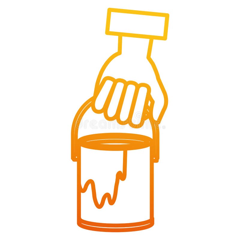 Hand with paint pot stock illustration. Illustration of drawn - 146340045