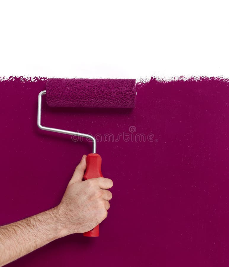Hand with paint roller stock photo. Image of paintbrush - 109746874