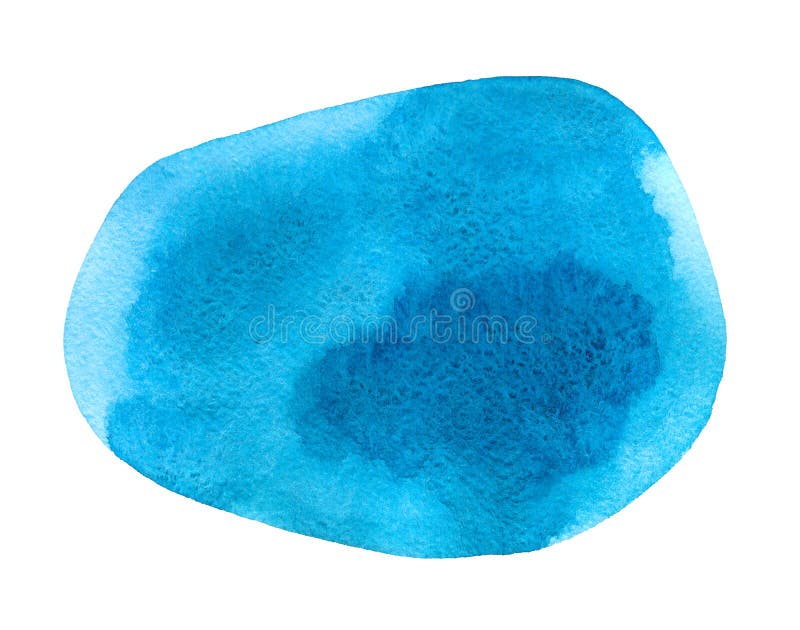 Hand Painted Abstract Blue Roundish Form on White Stock Illustration ...