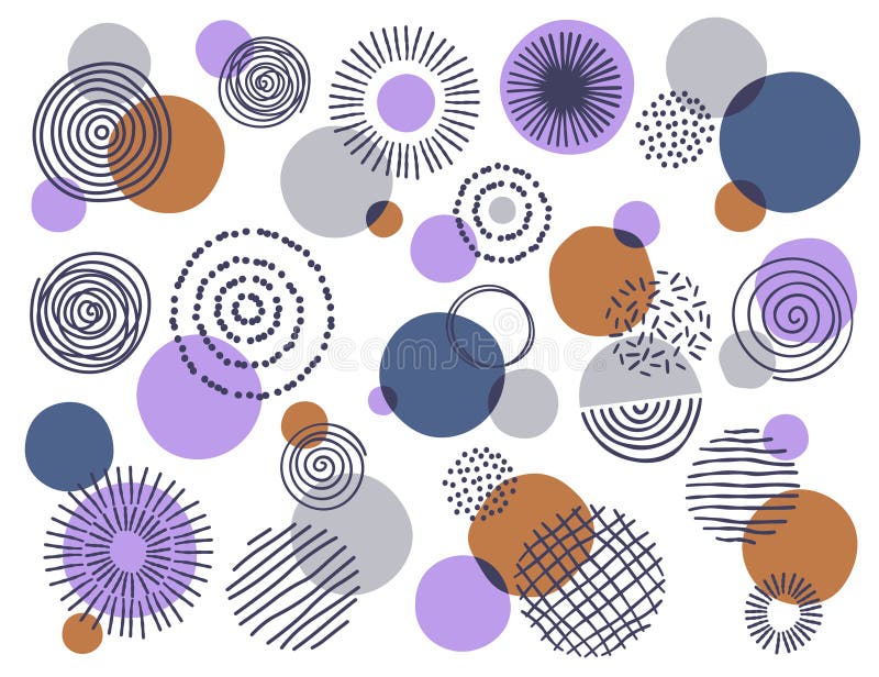 Hand Painted Abstract Circles Grunge Design Elements Artistic Scrapbook ...