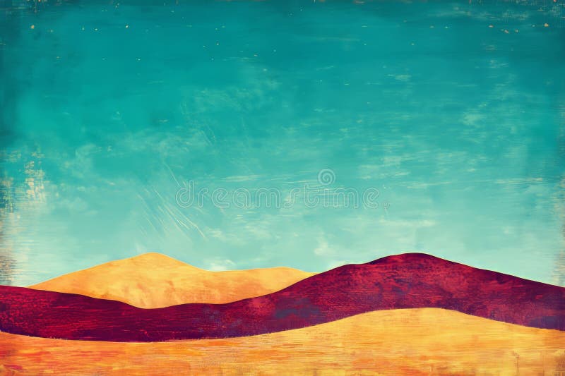 A Hand-painted Abstract Landscape Featuring Imaginative, Softly Blurred ...