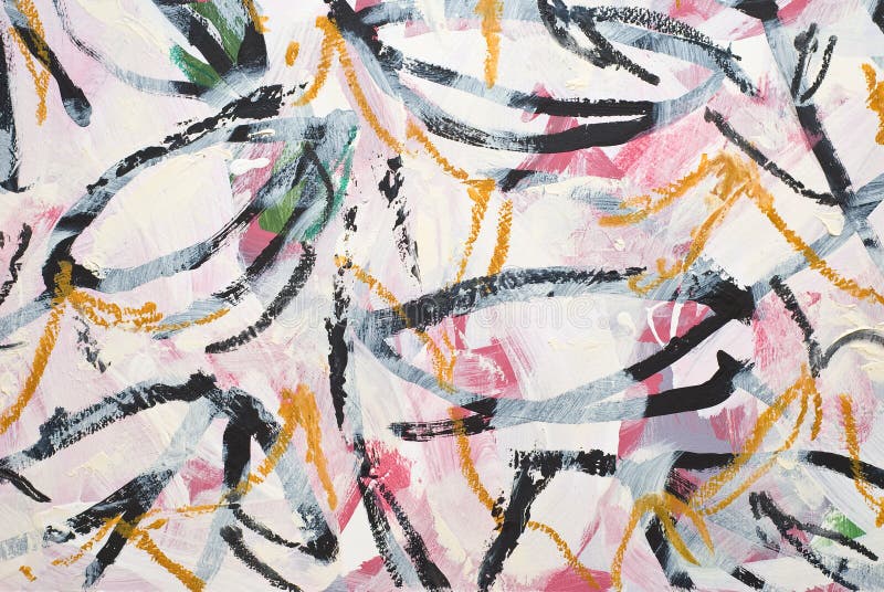 Hand Painted Acrylic on Paper Stock Illustration - Illustration of ...