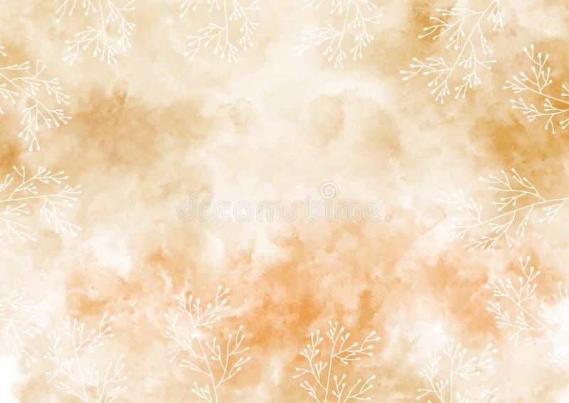 Hand Painted Autumn Themed Watercolour Floral Background Stock Vector ...