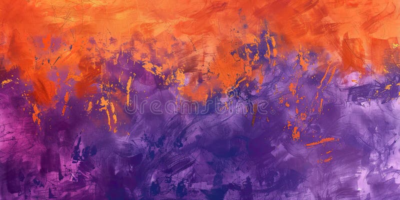 Hand Painted Background in Violet and Orange Colours Stock Illustration ...