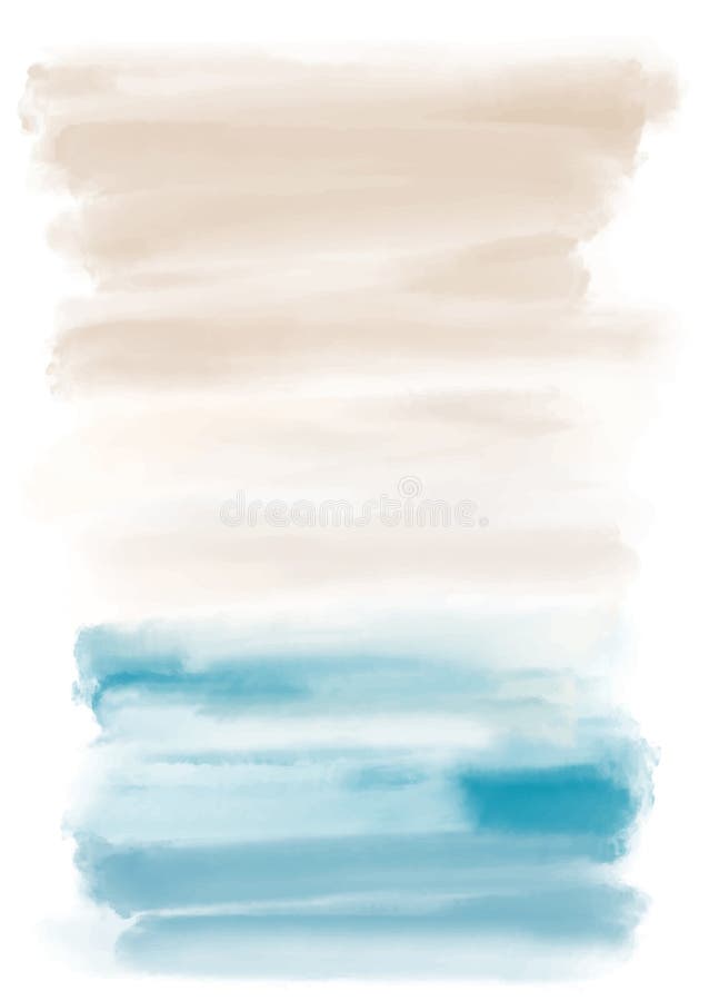 Hand Painted Beach Themed Watercolour Abstract Background Stock Vector ...