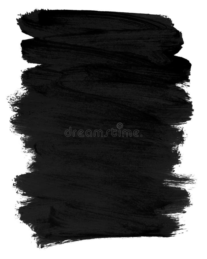 Black Hand Painted Brush Texture on White Background Stock Illustration ...