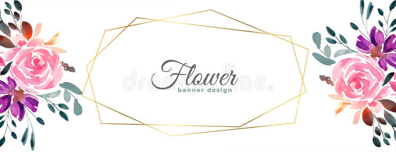 Hand Painted Blossom Floral Banner for Wedding Decor Stock Vector ...